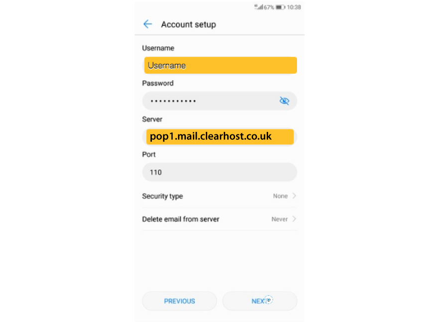 Huawei P20 Lite Email setup - My Hosting Bubble